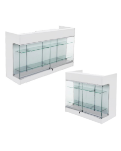White Pentagon Filler Display Case