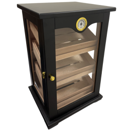 Small Black Countertop Humidor - Hold 125 Cigars