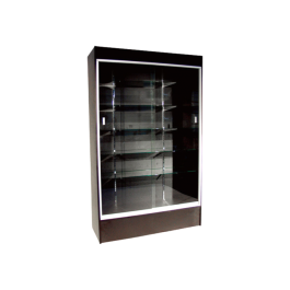 Black Wall Unit Display Case With Puck Lights