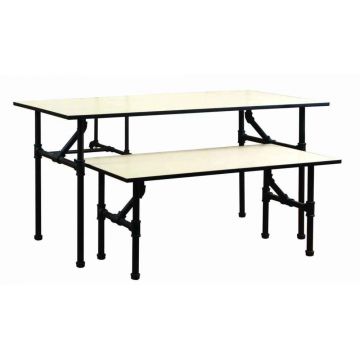Nested Retail Display Tables - Silver Nesting Tables - Wood Nesting Tables - Pipeline Table
